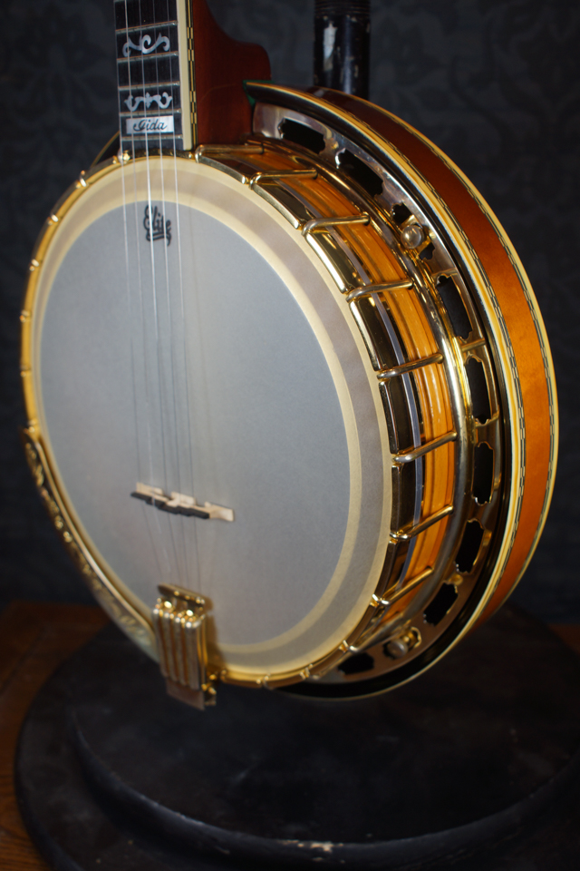 Vintage-Iida-5-string-Gold-Plated-Archtop-5-string-Banjo-DELUXE-MADE-IN ...